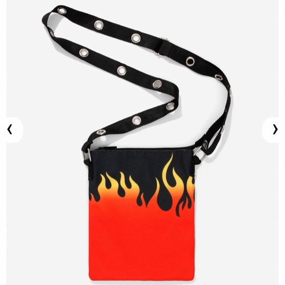 Hot Topic | Bags | Hot Topic Flames Grommet Passport Crossbody Bag ...